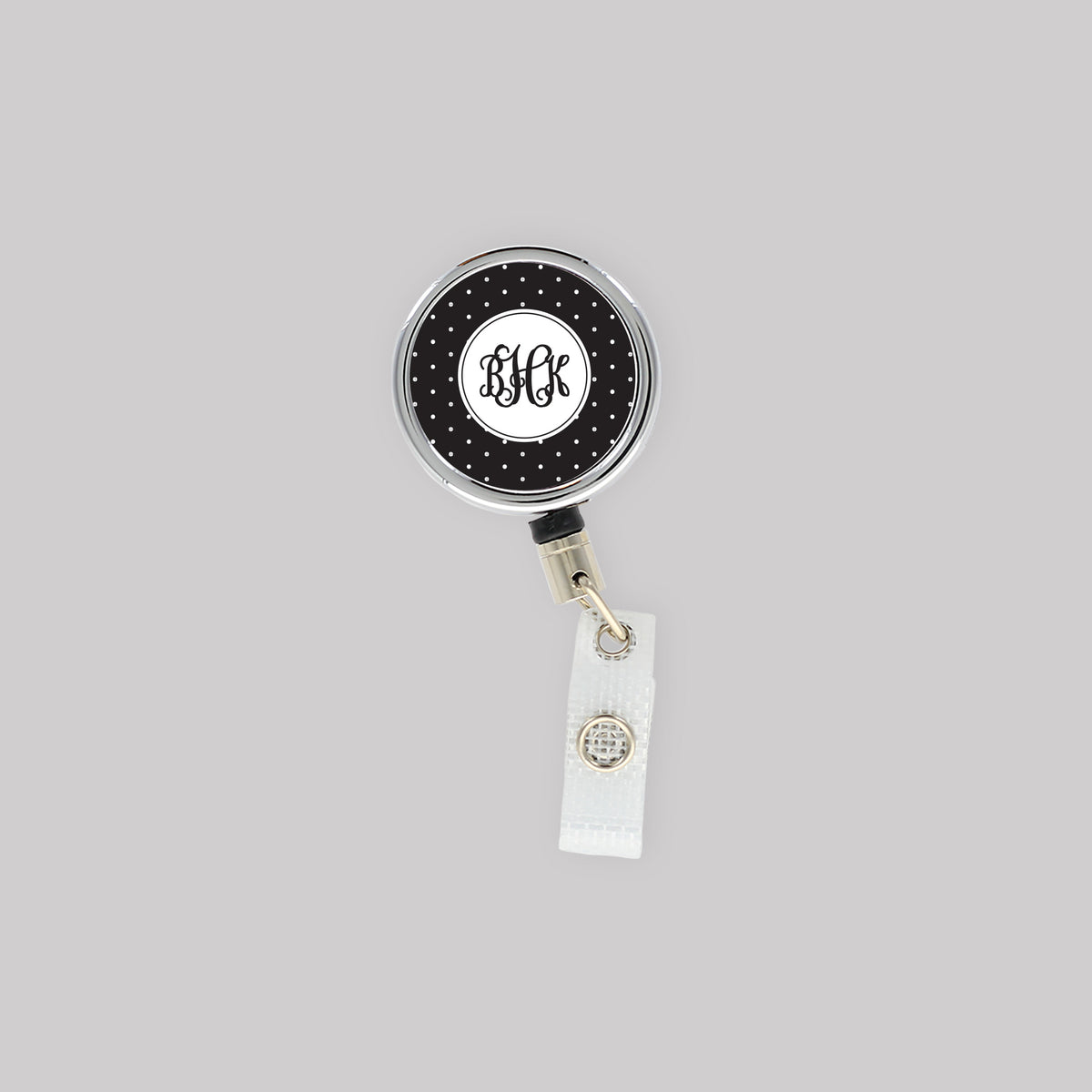 Black and White Polka Dot Retractable Lanyard – Initial Outfitters